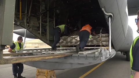 Air National Guard load C-130H Hercules ... | Stock Video | Pond5