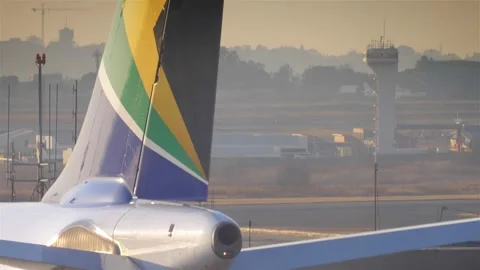 Air pollution from jet engine on Airport | Stock Video | Pond5