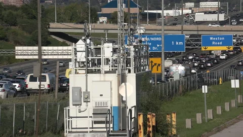 Air quality vehicle emissions monitoring... | Stock Video | Pond5