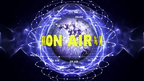 ON AIR Text Animation Around the Earth D... | Stock Video | Pond5