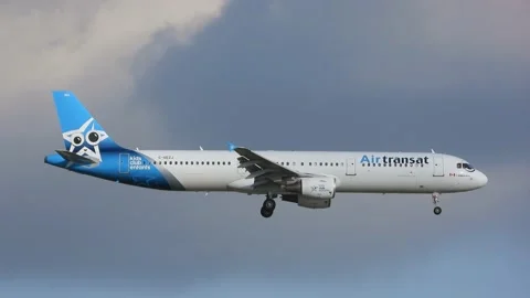 Air Transat Airbus A321 with new Kids Cl... | Stock Video | Pond5
