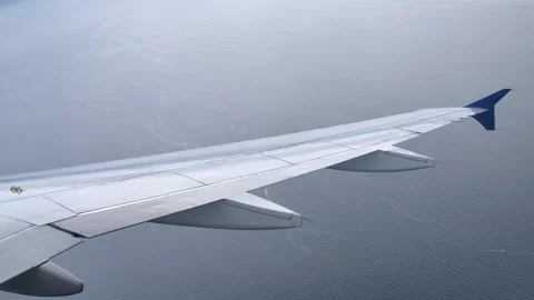 Airbus A320 Airplane Wing in Flight, Pas... | Stock Video | Pond5