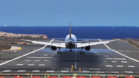 Airbus A320 Landing at Canary Islands Ai... | Stock Video | Pond5