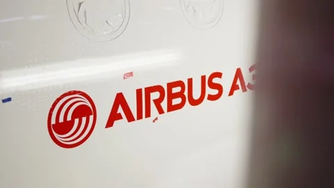Airbus a320 Logo Reveal Trough Scaffhold... | Stock Video | Pond5