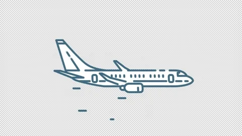 Airbus A321 line icon on the Alpha Chann... | Stock Video | Pond5