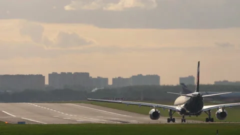 Airbus A330 Aeroflot takeoff | Stock Video | Pond5