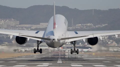Airbus A350 Passenger Airplane Rear View... | Stock Video | Pond5