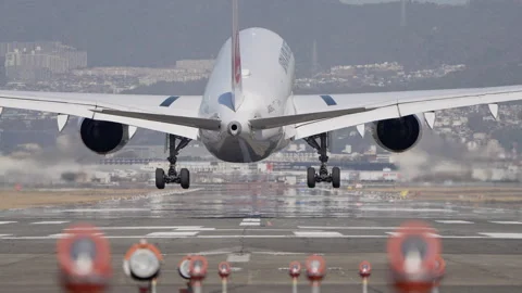 Airbus A350 Passenger Airplane Rear View... | Stock Video | Pond5