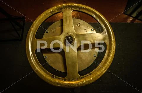 Aircraft carrier catapult wheel uss midway Stock Photo #32933520