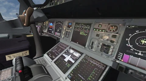 Aircraft cockpit,high-tech dashboard,Pil... | Stock Video | Pond5
