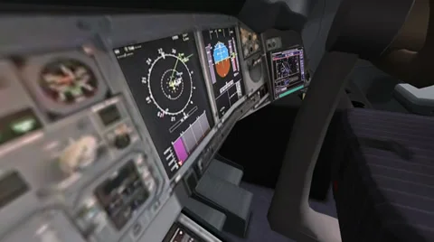 Aircraft cockpit,high-tech dashboard,Pil... | Stock Video | Pond5