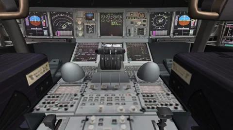 Aircraft cockpit,high-tech dashboard,Pil... | Stock Video | Pond5