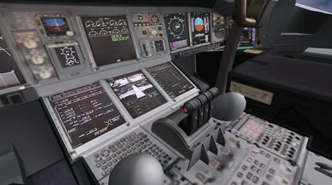 Aircraft cockpit,high-tech dashboard,Pil... | Stock Video | Pond5