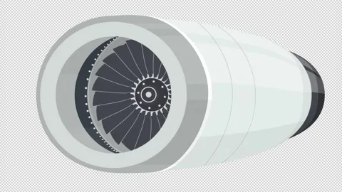Aircraft engine. Animation of rotation o... | Stock Video | Pond5