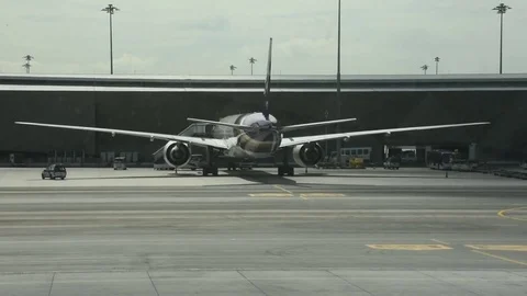 Aircraft prepare to take off and loading... | Stock Video | Pond5