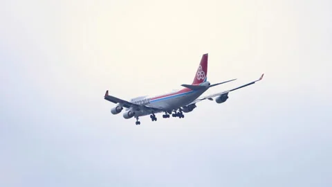 Airfreighter Boeing 747 final approach | Stock Video | Pond5