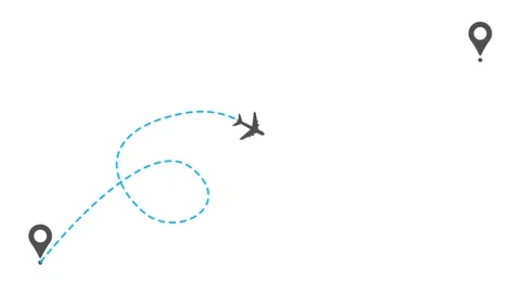 Airline journey animation. Air plane fly... | Stock Video | Pond5