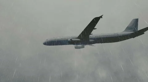 Airliner flying through a storm 4K anima... | Stock Video | Pond5