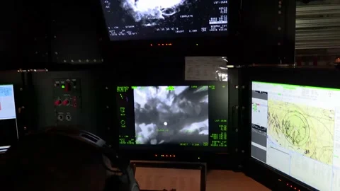 Airman observes missile striking target ... | Stock Video | Pond5