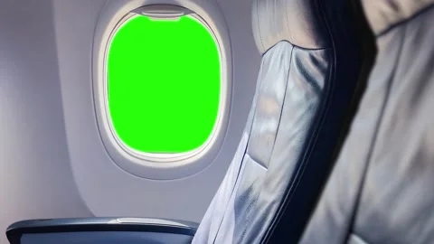 airplan green screen window | Stock Video | Pond5