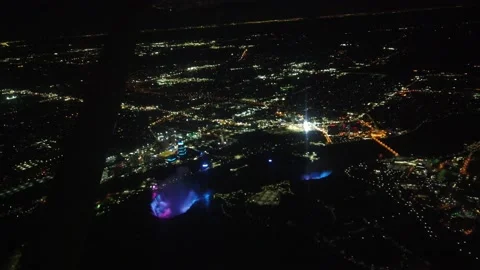 Airplane Aerial At Night 3000 Feet Niaga... | Stock Video | Pond5