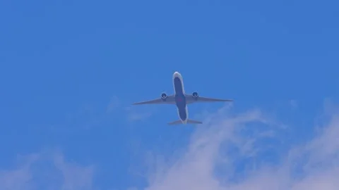 Airplane Air Canada passing overhead nea... | Stock Video | Pond5