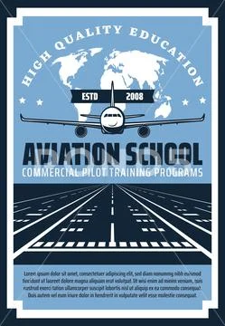 Airplane, airport runway, world map. Pilot school: Royalty Free #117892498