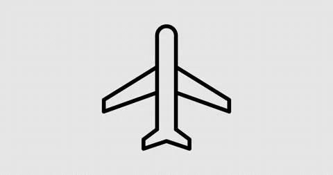 airplane animated outline icon | Stock Video | Pond5