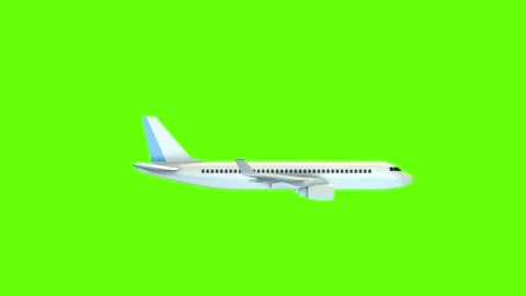 Airplane. Animation. Green background. F... | Stock Video | Pond5
