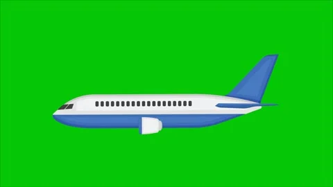 Airplane animation on a green screen bac... | Stock Video | Pond5