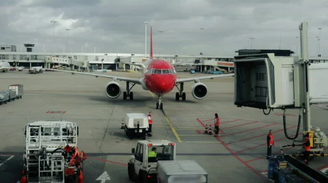 airplane arrival airport aviation transp... | Stock Video | Pond5