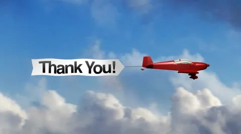 Airplane Banner - Thank You | Stock Video | Pond5