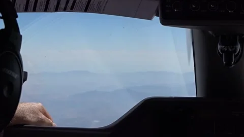 Airplane Cockpit pilot watching outside ... | Stock Video | Pond5