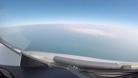 airplane cockpit point of view with curv... | Stock Video | Pond5