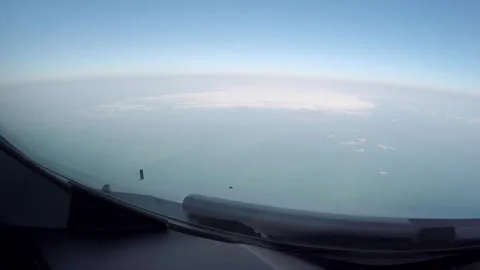 airplane cockpit point of view flying cu... | Stock Video | Pond5