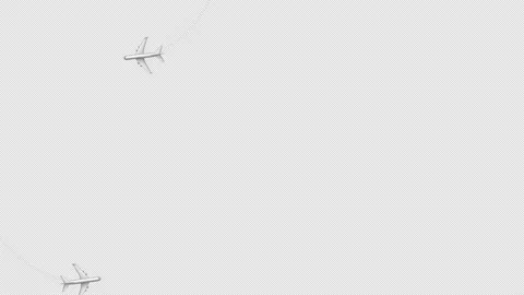 Airplane dotted line path icon loop Anim... | Stock Video | Pond5