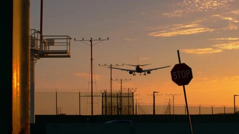 Airplane on final approach and ready to ... | Stock Video | Pond5