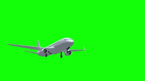 Airplane flies on green screen backgroun... | Stock Video | Pond5