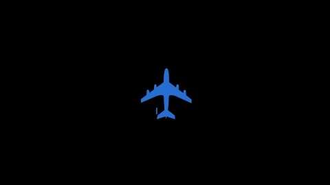 Airplane flying animation on black backg... | Stock Video | Pond5