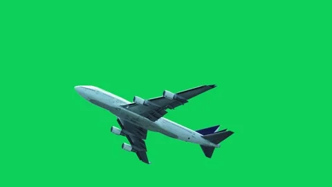 Airplane flying On Green screen | Stock Video | Pond5