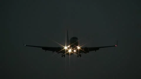 Airplane Flying Night Stock Footage ~ Royalty Free Stock Videos | Pond5