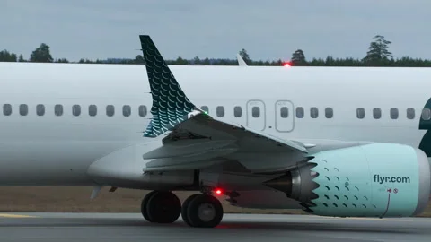 airplane flyr boeing 737 max 8 on ground... | Stock Video | Pond5