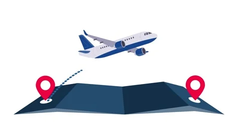 Airplane Journey From Source To Destinat... | Stock Video | Pond5