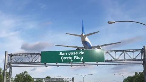 Airplane Landing San Jose de Costa Rica | Stock Video | Pond5