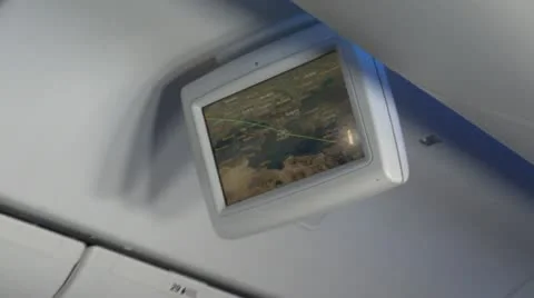 airplane overhead television screen | Stock Video | Pond5