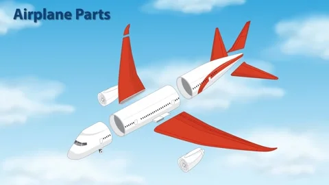 Airplane Parts Exploded View Animation | Stock Video | Pond5