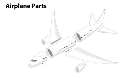 Airplane Parts Exploded View Animation | Stock Video | Pond5