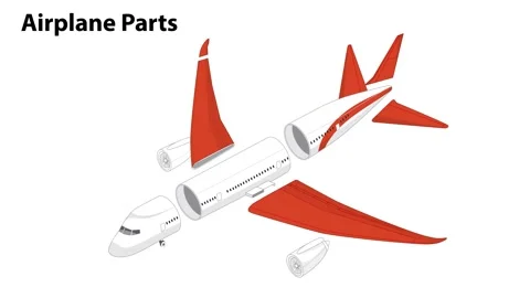 Airplane Parts Exploded View Animation | Stock Video | Pond5