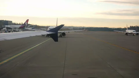 Airplane in Seattle Tacoma International... | Stock Video | Pond5