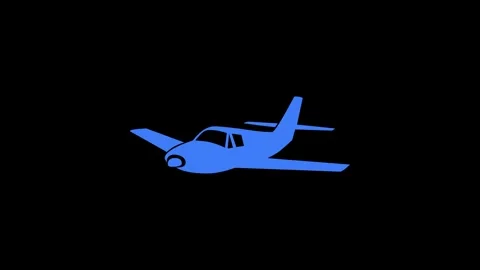 Airplane shape icon blue color animation... | Stock Video | Pond5